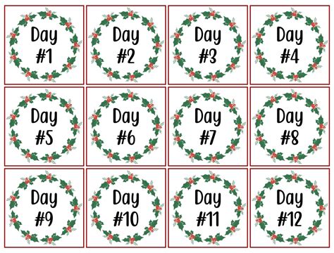 12 Days Of Christmas Printable Tags - Tech Playground Hub